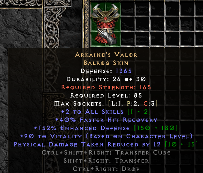 Buy ARKAINE'E VALOR (CLEAN 2+SKILL in PROJECT DIABLO 2 Items - Offer ...