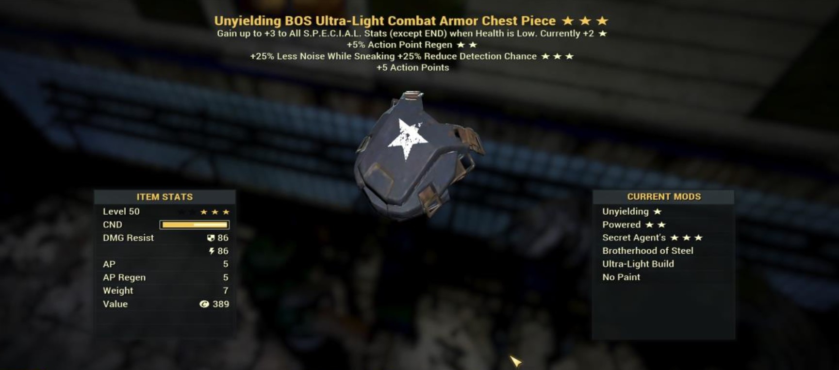 Buy Unyielding Sneak HEAVY BOS Com in FALLOUT 76 Items - Offer #2425850496