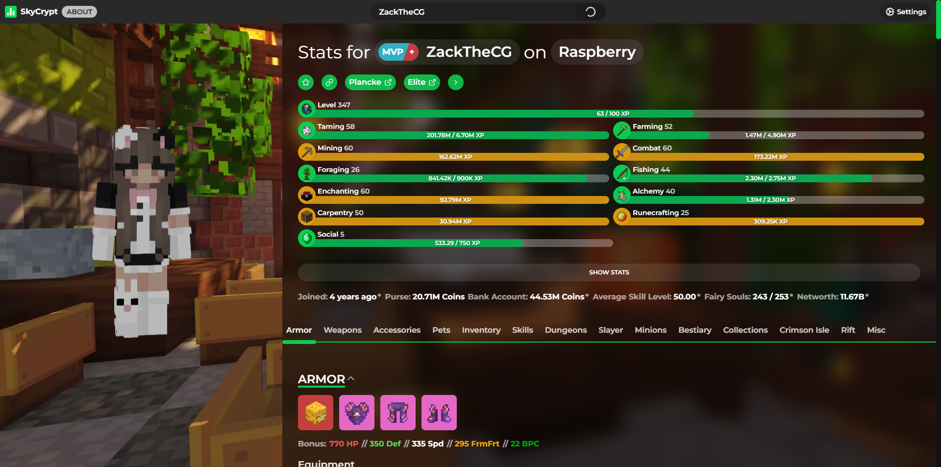 Buy ☀️MVP+ | NETWORTH 11.67B | in MINECRAFT: HYPIXEL Accounts - Offer ...