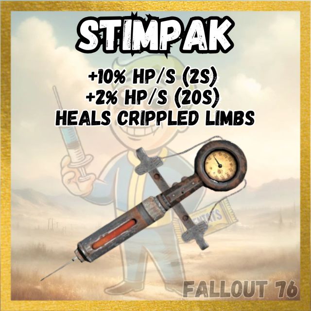 Buy Stimpak [+10% HP/s (2s) +2% HP in FALLOUT 76 Items - Offer #2422675599