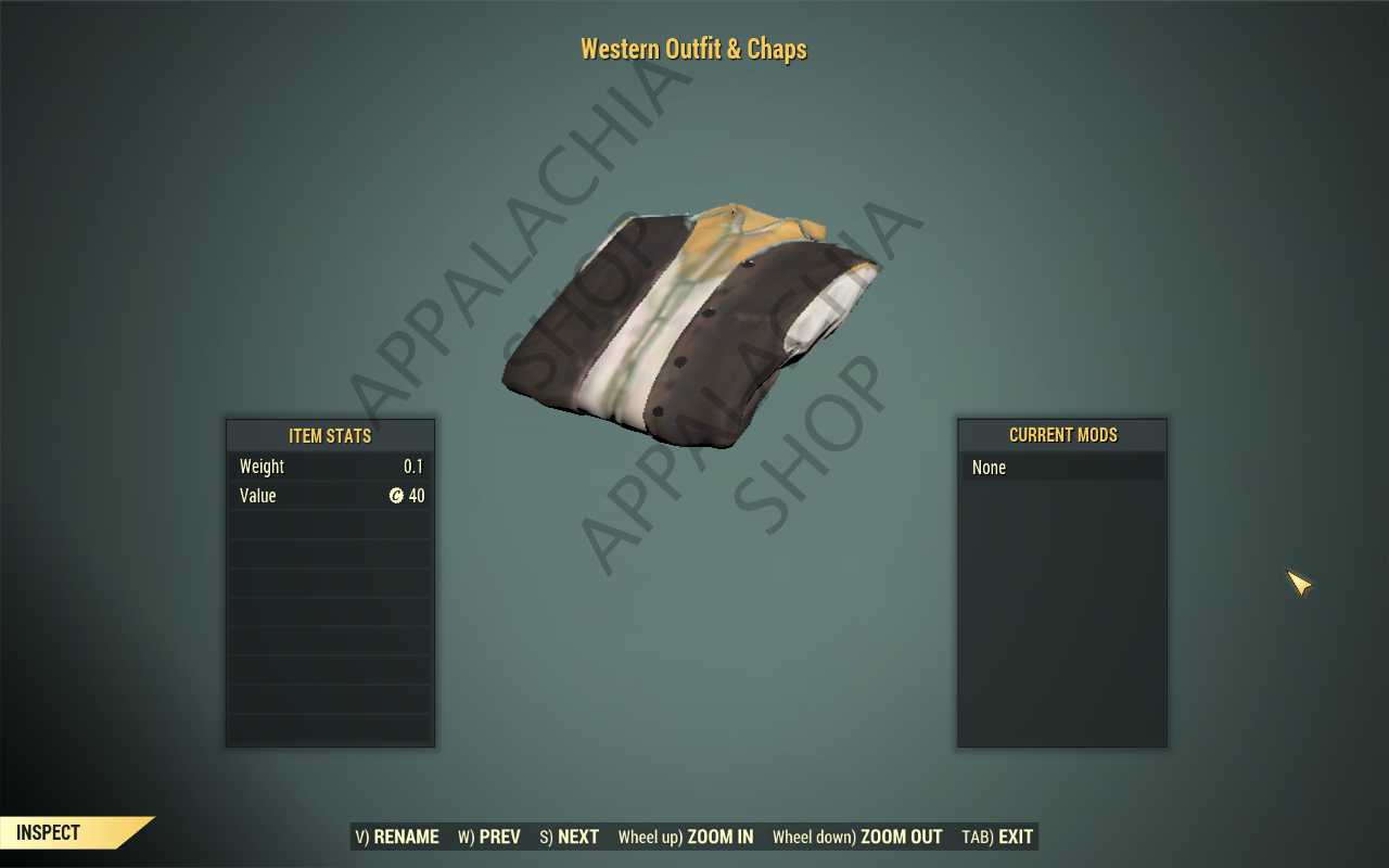 Buy Western Outfit & Chaps in FALLOUT 76 Items - Offer #2327868456