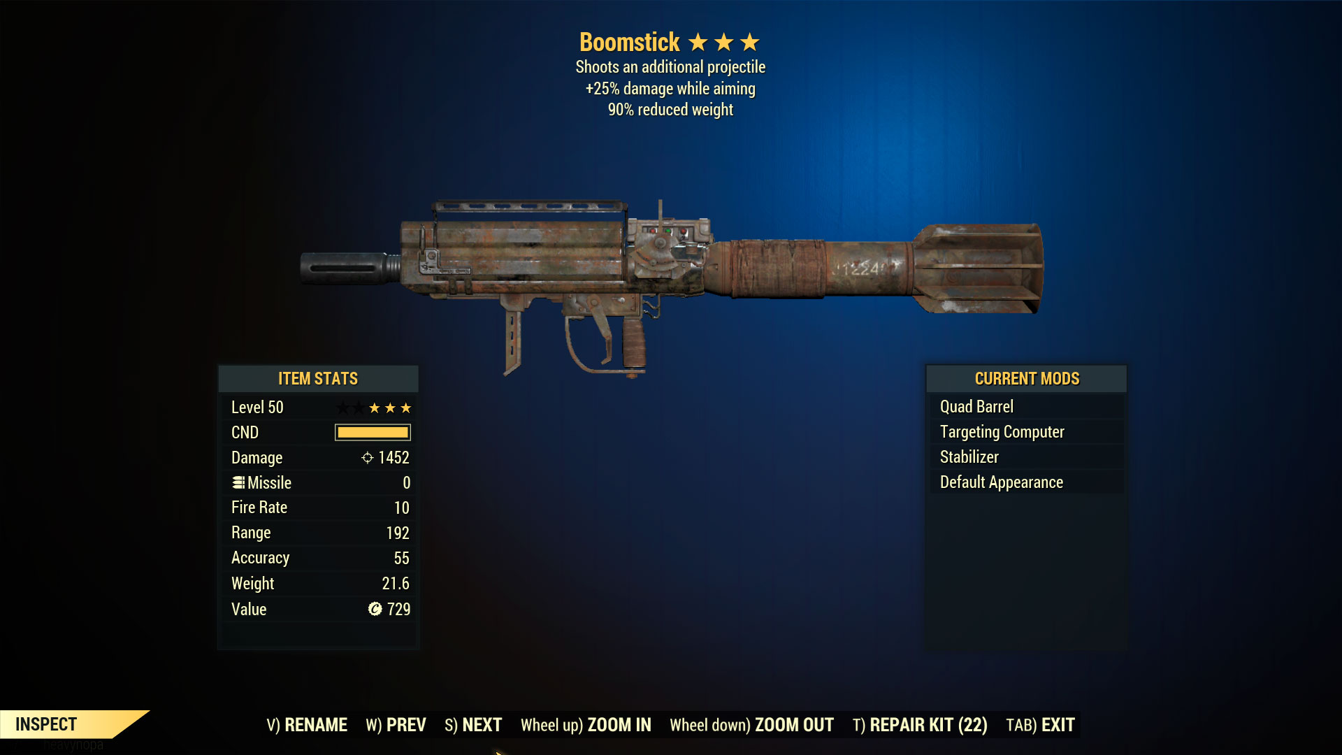 Buy Boomstick Two Shot Missile lau in FALLOUT 76 Items - Offer #2315093408