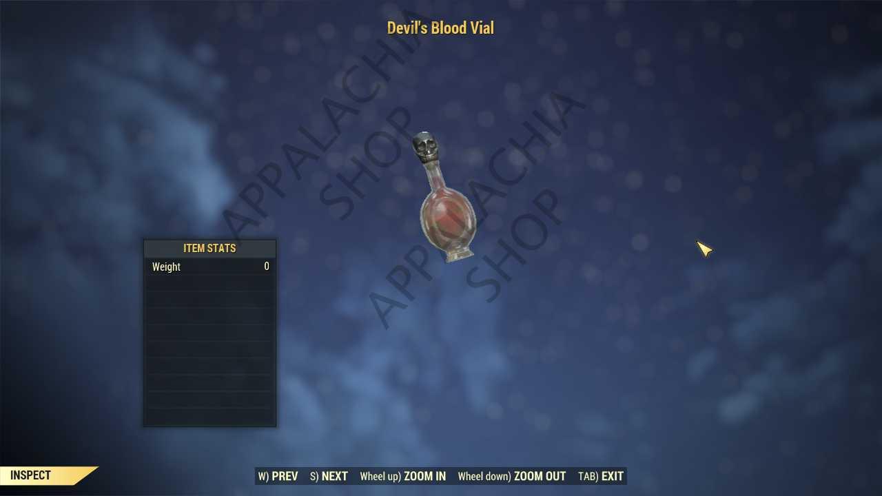 Buy Devil's Blood Vial [Collector in FALLOUT 76 Items - Offer #2527035039