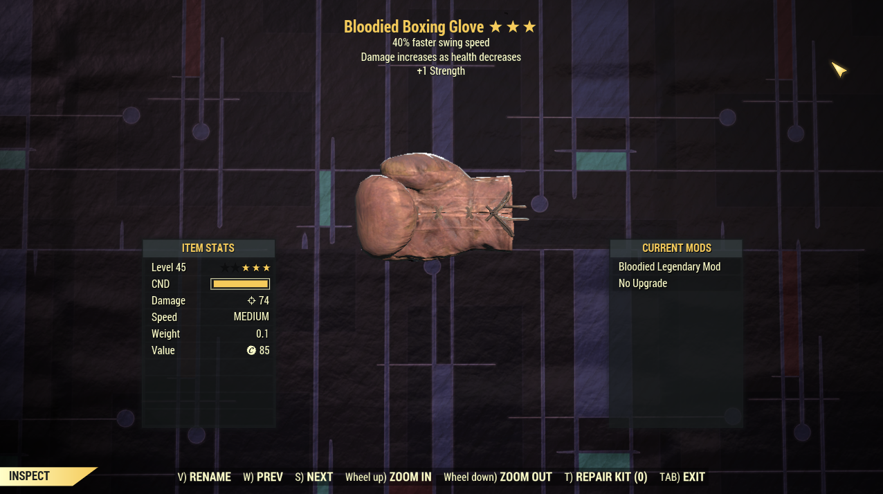 Buy Bloodied 40% faster swing spee in FALLOUT 76 Items - Offer #259042792