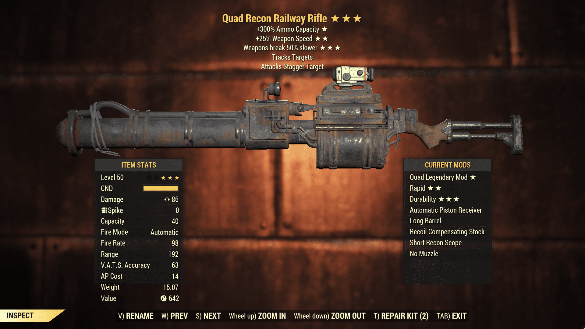 Buy ⭐[PC] [Q2550] Quad Railway R in FALLOUT 76 Items - Offer #2516458652
