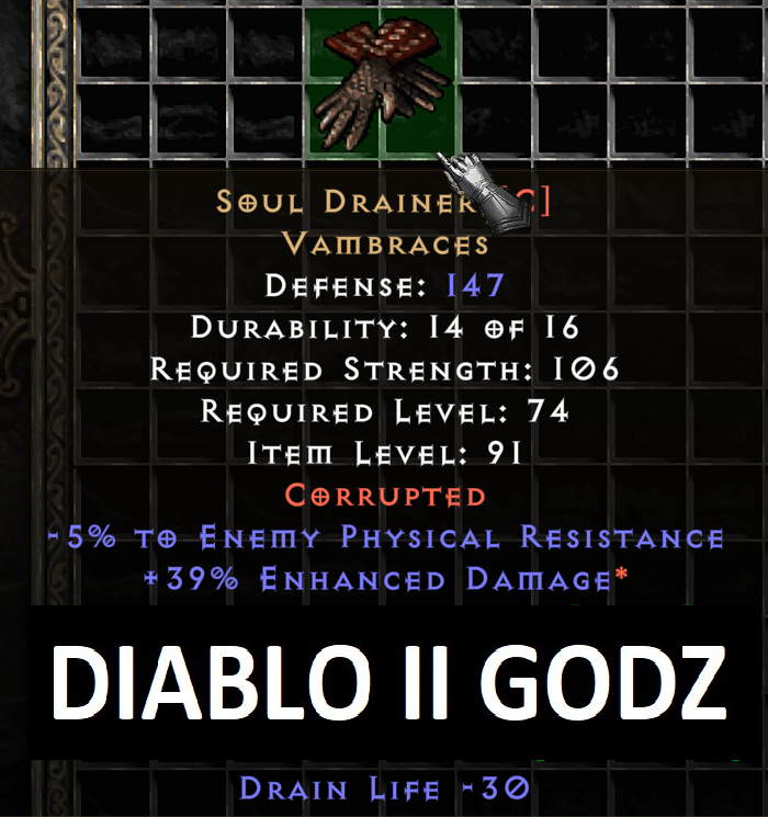 Buy Soul Drainer 39%ED Corruption in PROJECT DIABLO 2 Items - Offer ...