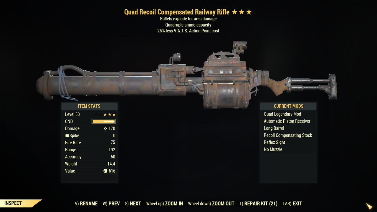 Buy [PC] Quad Explosive Railway Ri in FALLOUT 76 Items - Offer #251286416