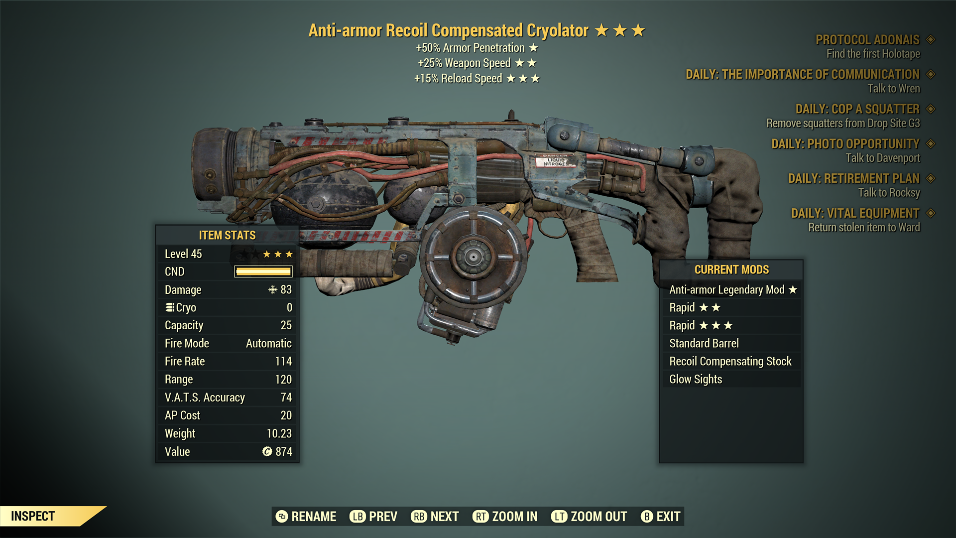 Buy [XBOX] Anti-armor Cryolator (+ in FALLOUT 76 Items - Offer #2527673791