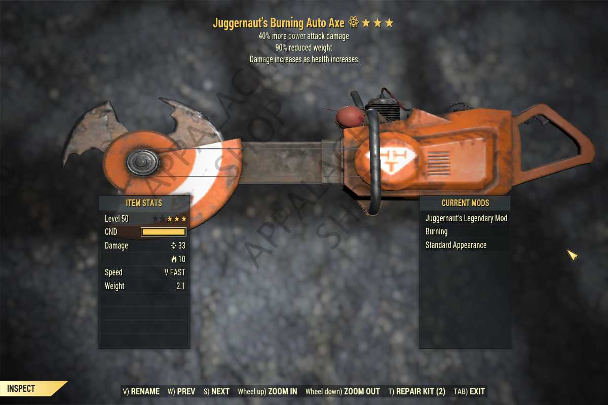 Buy Juggernaut's Auto Axe (+40% da in FALLOUT 76 Items - Offer #2420115776