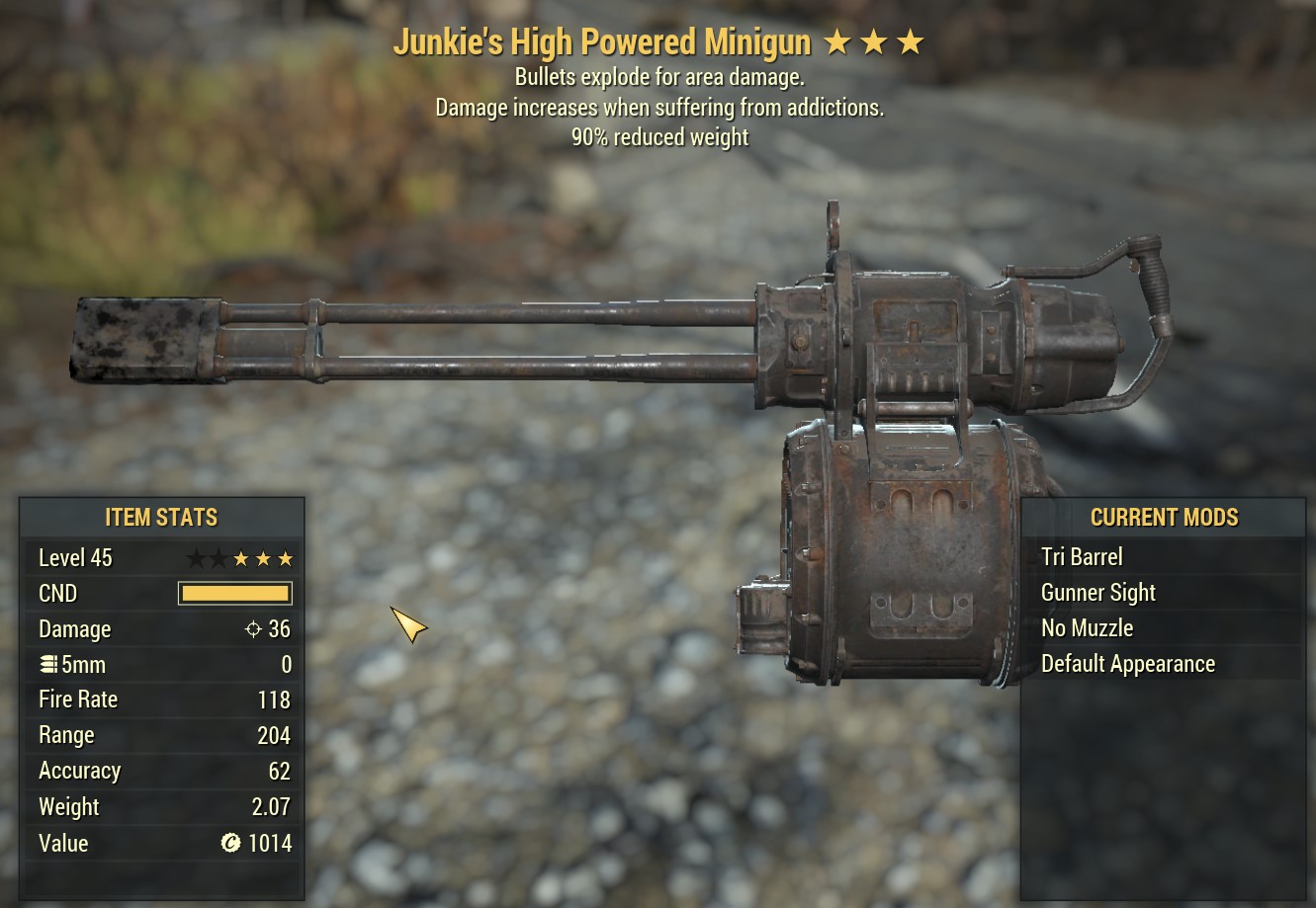 Buy Junkie's Explosive Minigun [90 in FALLOUT 76 Items - Offer #2412780046