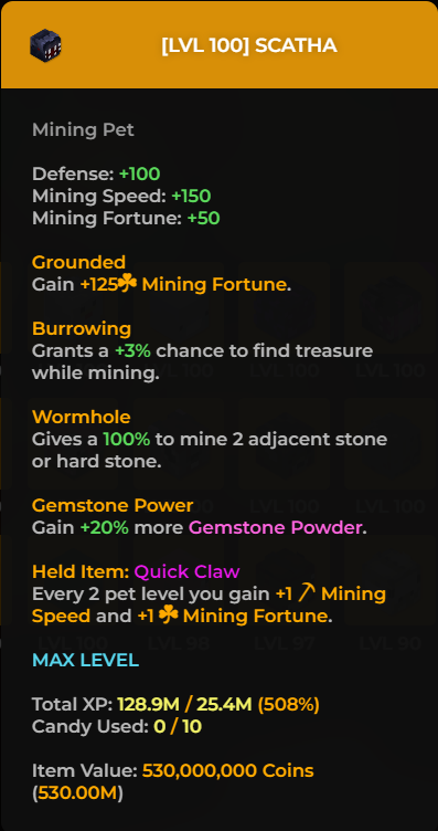 Buy [LVL 100] SCATHA in MINECRAFT: HYPIXEL Items - Offer #244816825