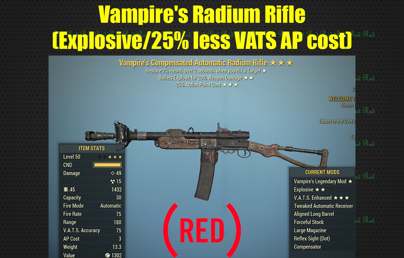 Buy Vampire's Radium Rifle (Explos in FALLOUT 76 Items - Offer #2412712484
