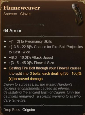 Buy S10- 2GA Flameweaver +Random G in DIABLO 4 Items - Offer #2526873420